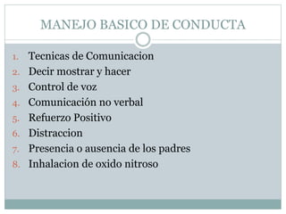 MANEJO DE LA CONDUCTA DEL NIÑO Y ADOLESCENTE | PPT