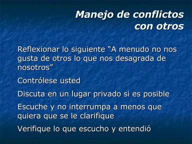 Manejo De Conflictos | PPT