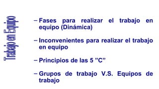 Manejo de equipos | PPTX