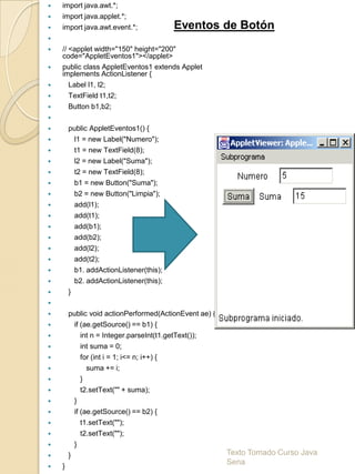 Manejo de eventos en java | PPTX