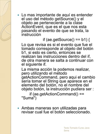 Manejo de eventos en java | PPTX