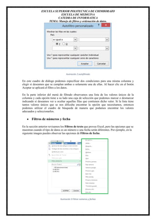 Manejo de filtros y ordenar datos | DOCX