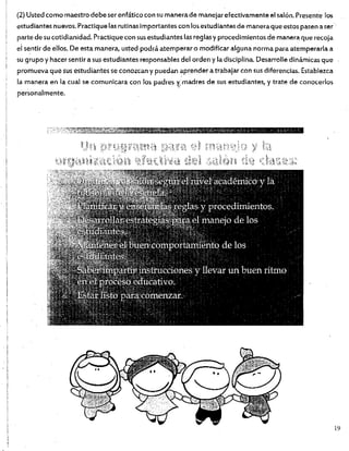 El Manejo Efectivo del Salon de Clases | PDF