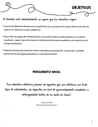 El Manejo Efectivo del Salon de Clases | PDF