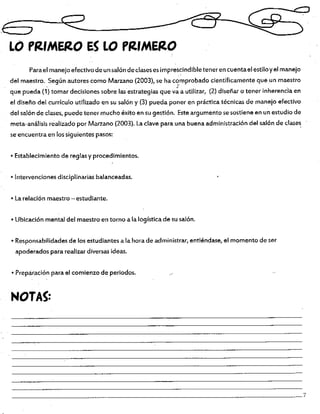 El Manejo Efectivo del Salon de Clases | PDF