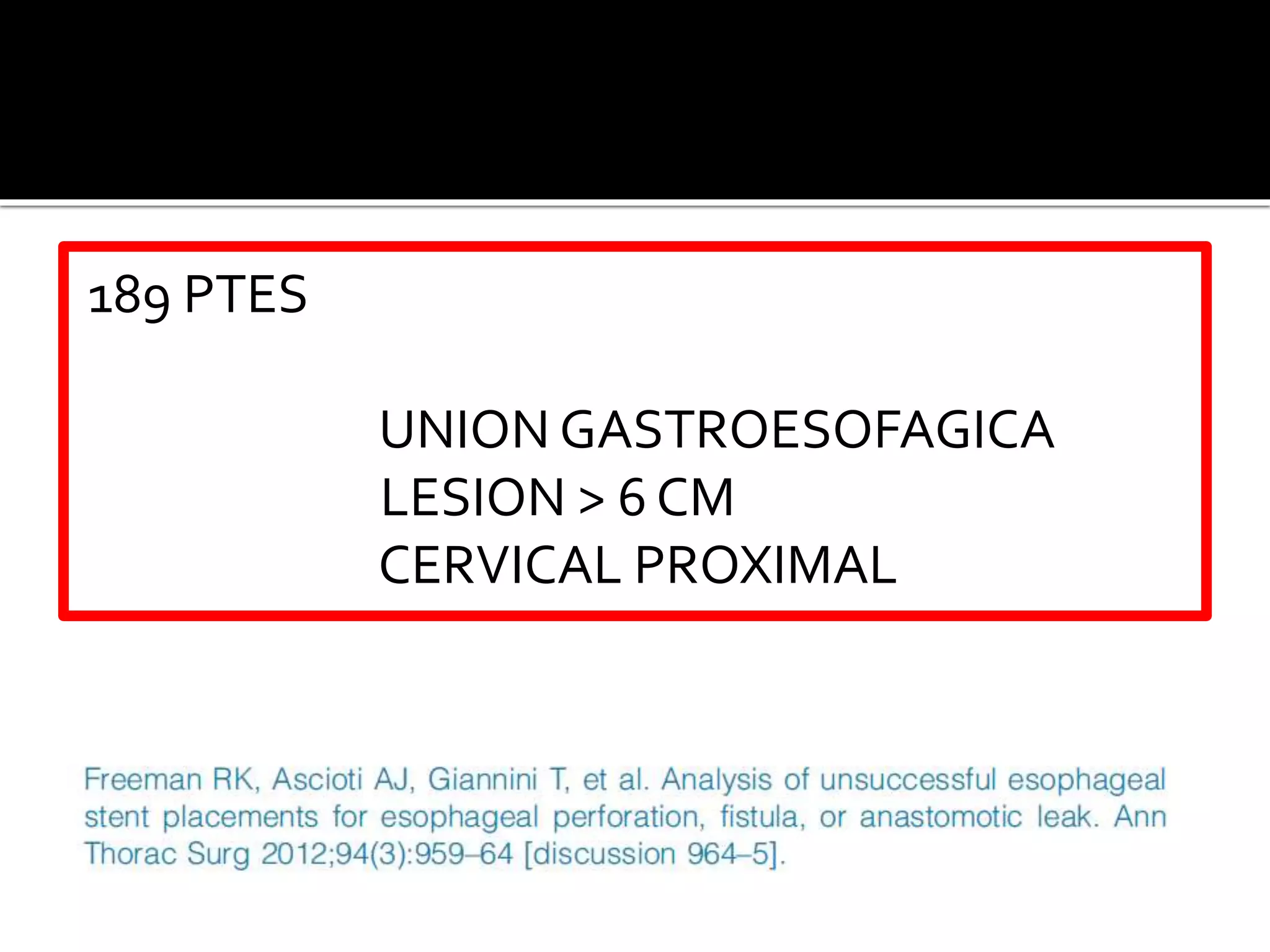 Manejo de la perforacion esofagica | PPTX