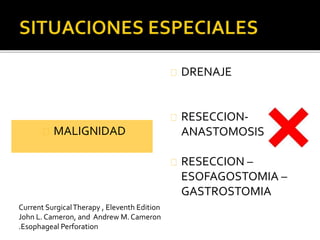 Manejo de la perforacion esofagica | PPTX