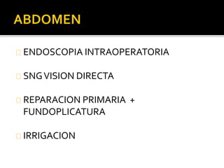 Manejo de la perforacion esofagica | PPT