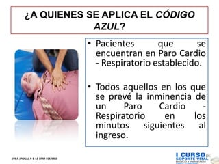 Manejo del código azúl en emergencia utm 2013 | PDF