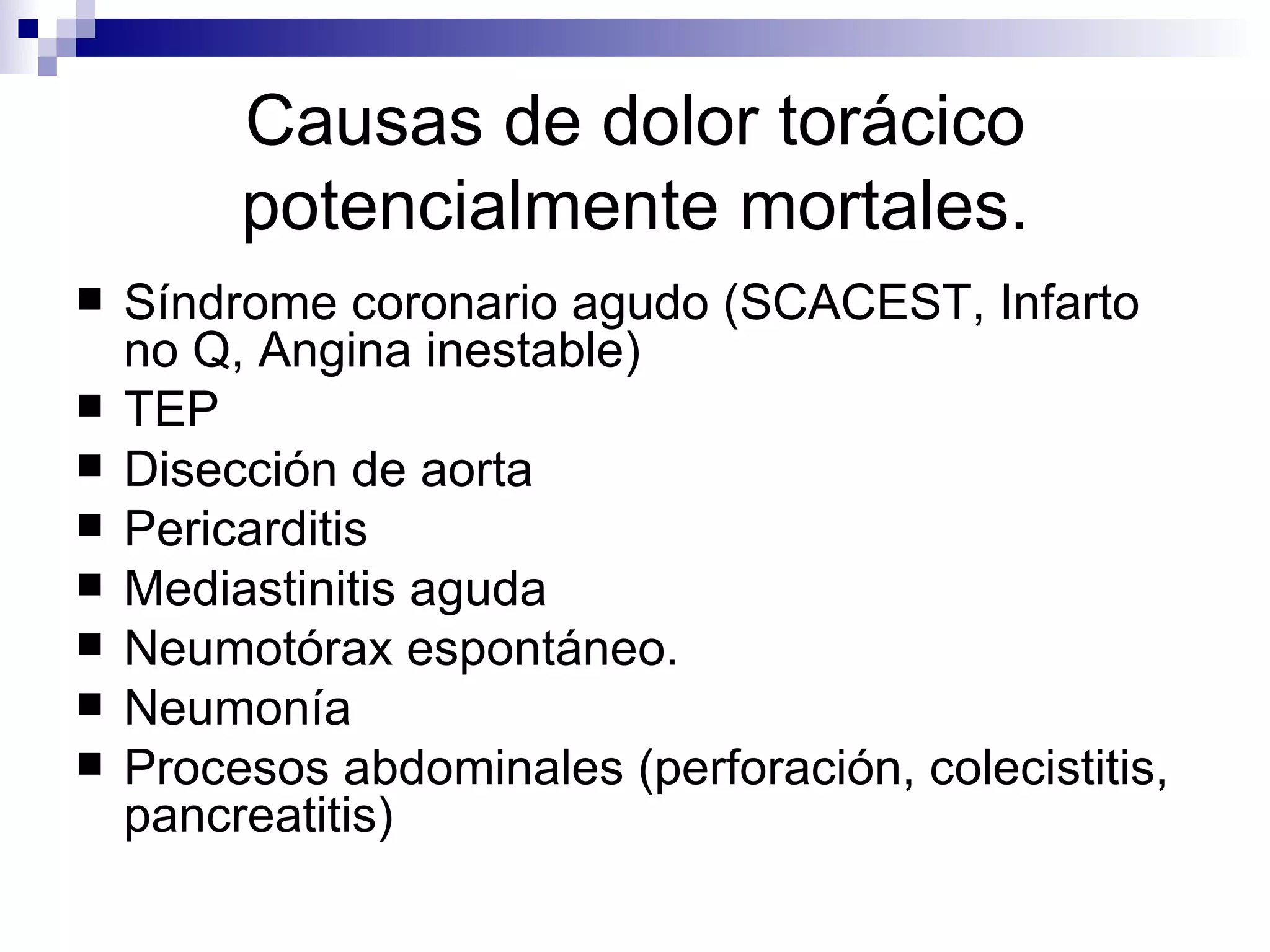 Manejo del dolor torácico | PPT