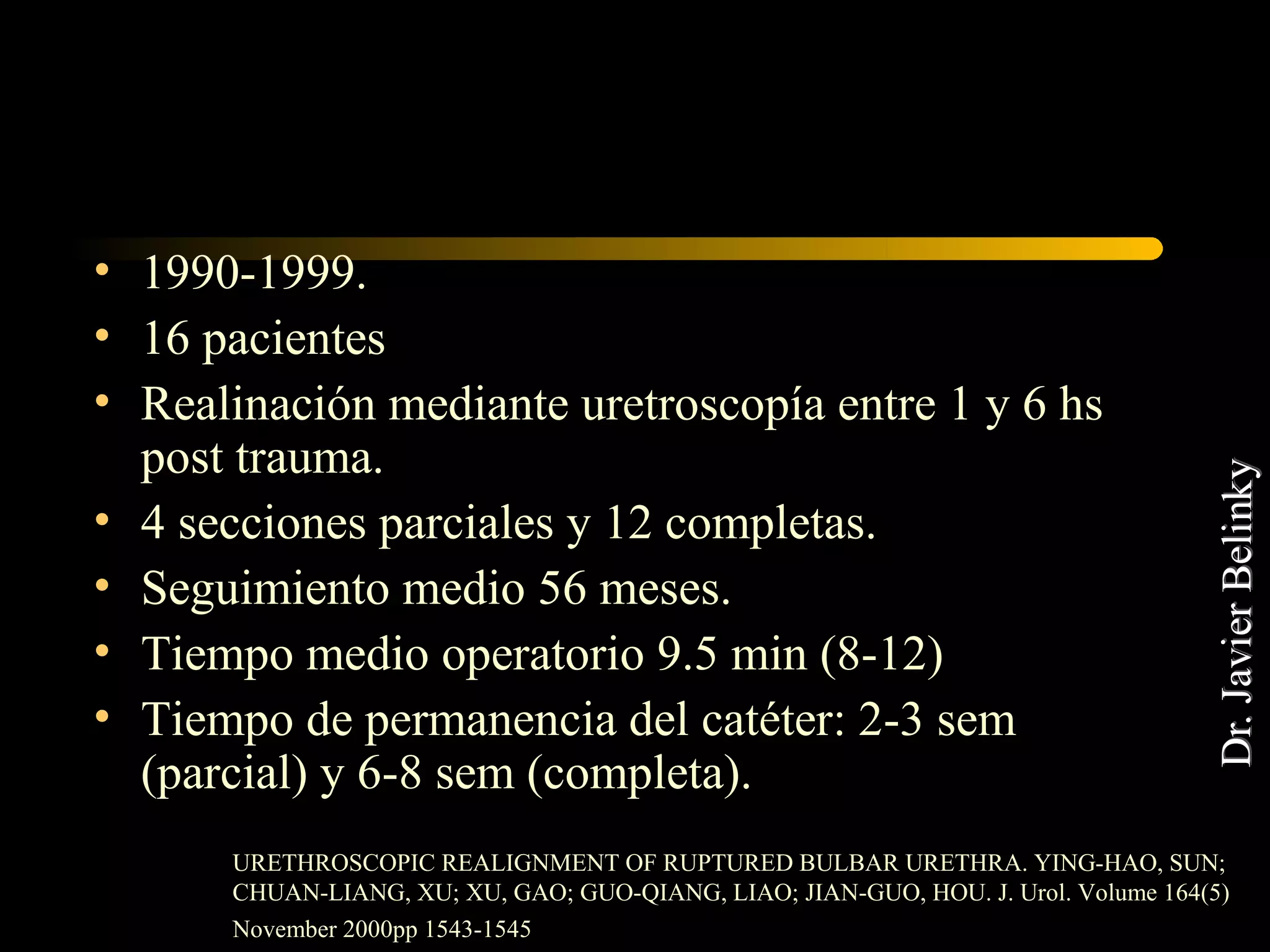 Management of acute urethral trauma (Manejo del trauma uretral agudo) | PDF