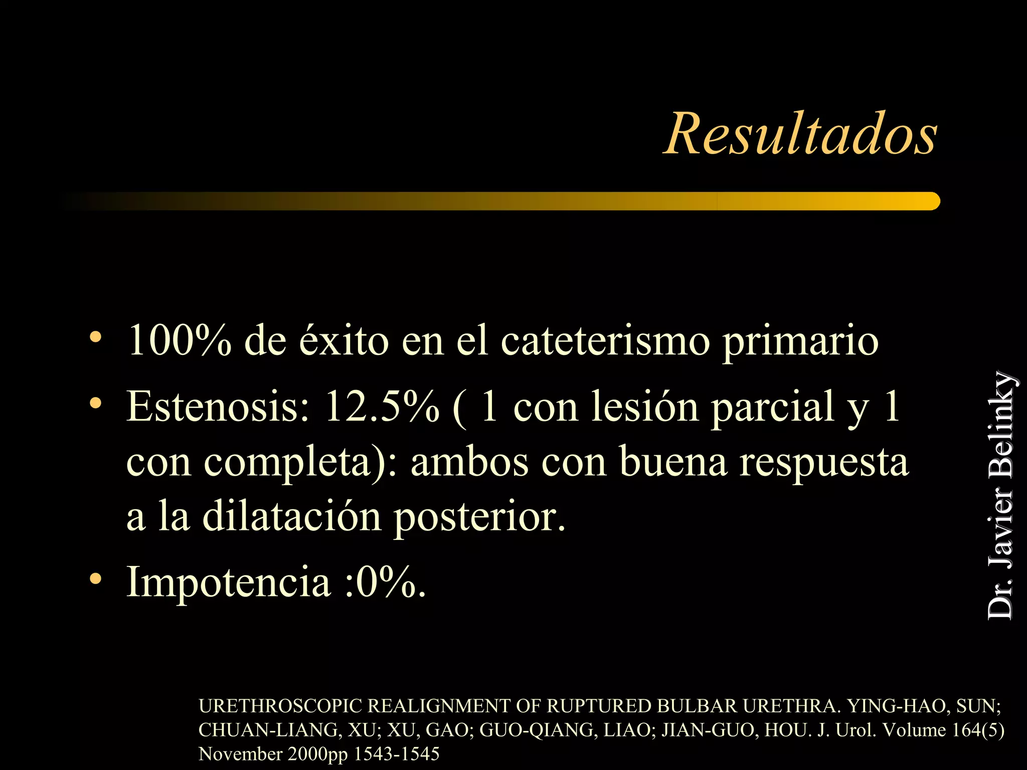 Management of acute urethral trauma (Manejo del trauma uretral agudo) | PDF
