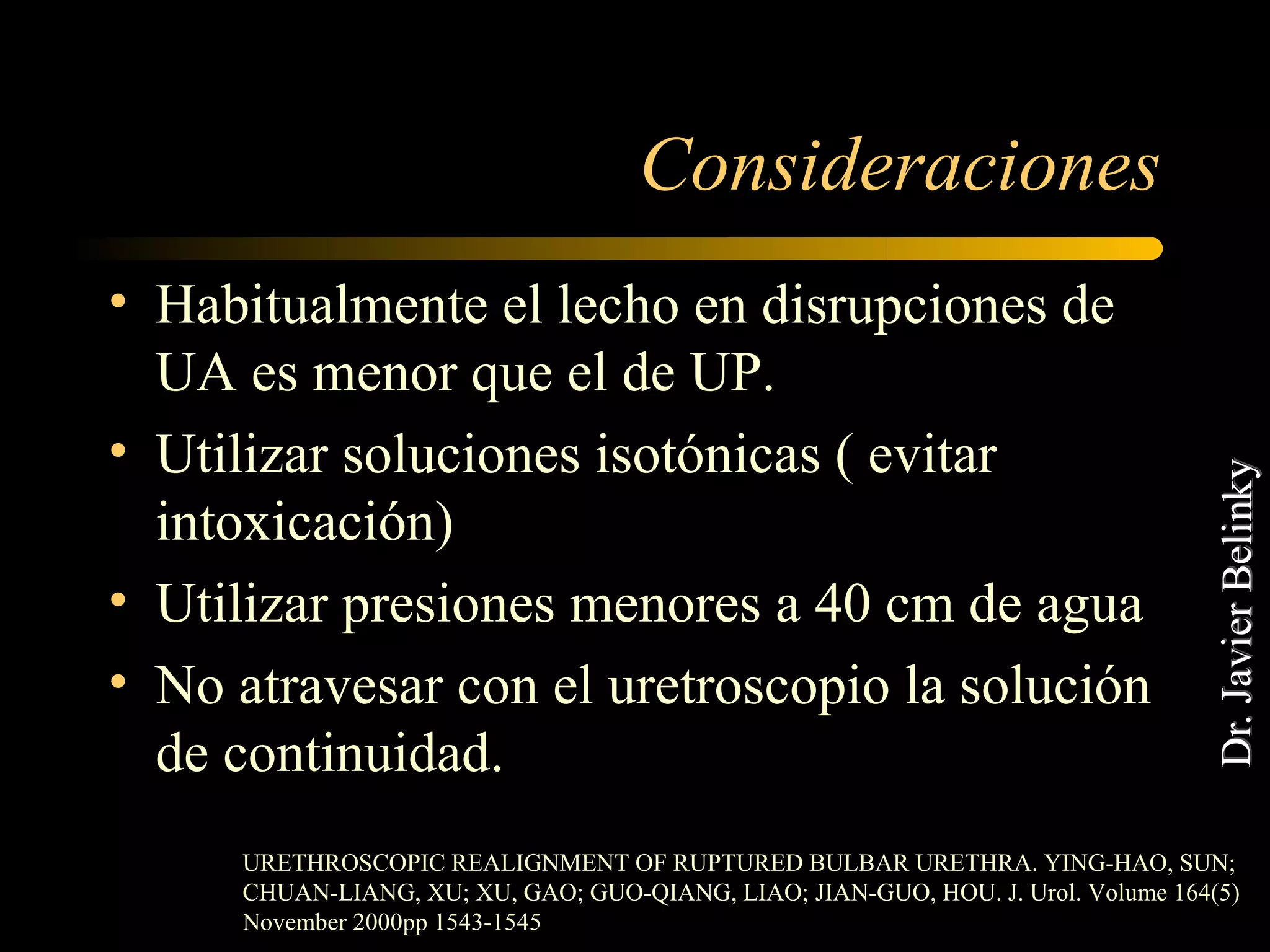 Management of acute urethral trauma (Manejo del trauma uretral agudo) | PDF