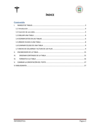 Manejo de tablas | PDF