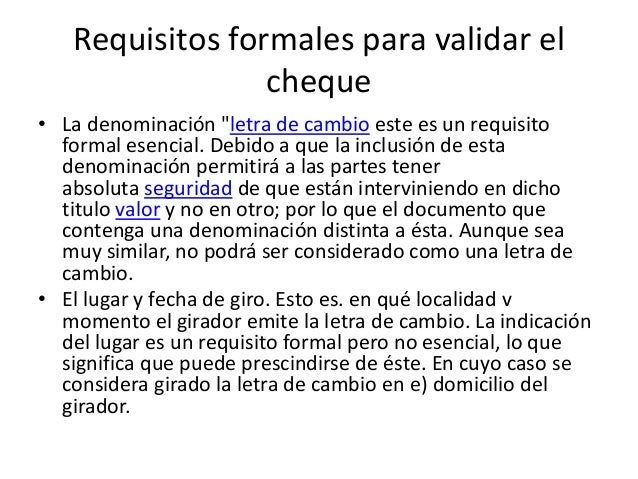 Requisitos Esenciales Del Cheque - creditojonmo