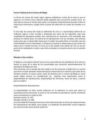 Manejo de zoocriadero de majáz | PDF