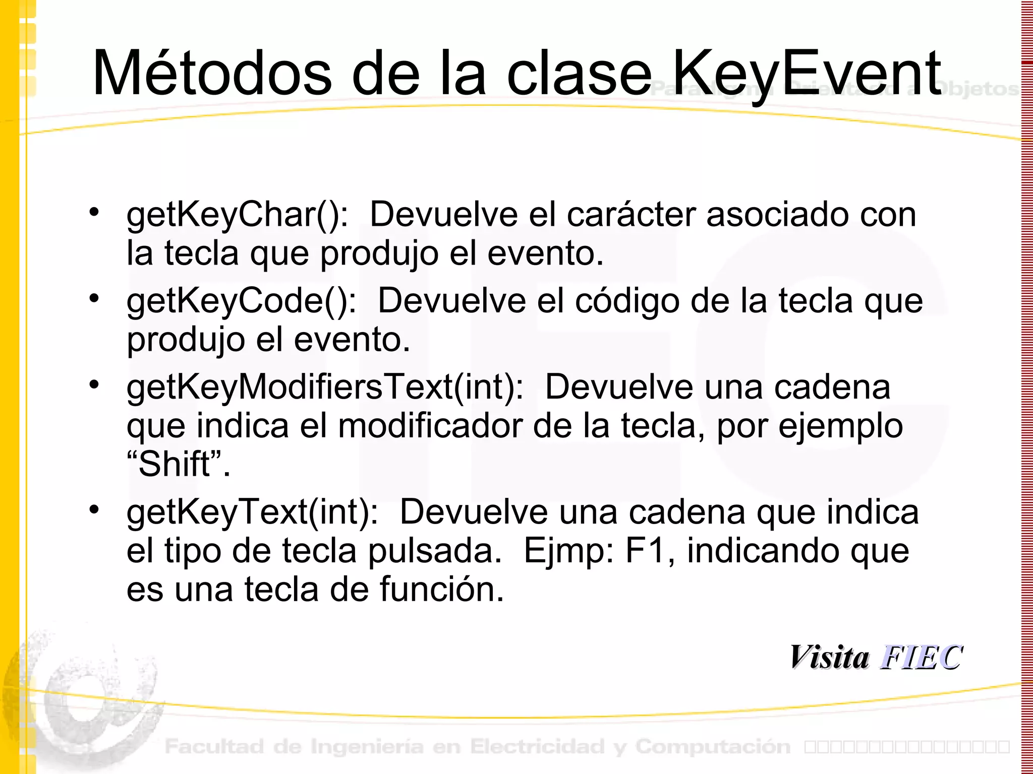 Manejo de Eventos en java | PPT
