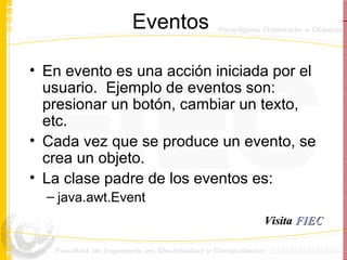 Manejo de Eventos en java | PPT