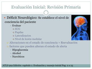 Manejo inicial ATLS del paciente politraumatizado | PPTX