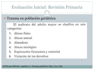 Manejo inicial ATLS del paciente politraumatizado | PPTX