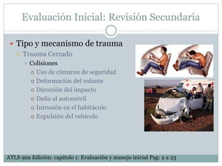 Manejo inicial ATLS del paciente politraumatizado | PPTX
