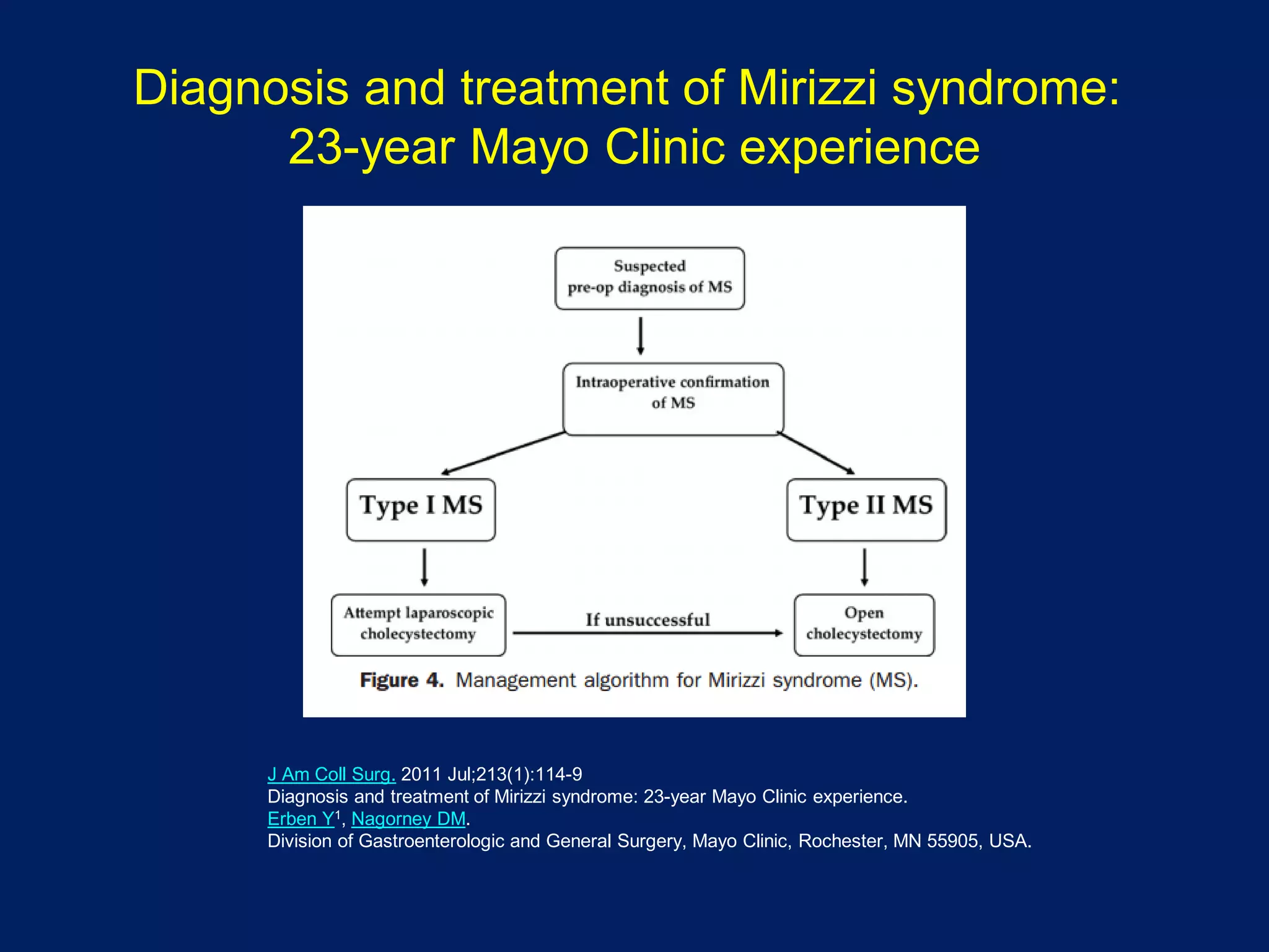 MANEJO LAPAROSCÓPICO DEL SINDROME DE MIRIZZI CP-IHPBA | PDF | Digestive ...