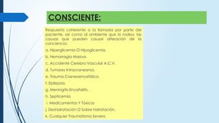 MANEJO Y CUIDADOS DE ENFERMERIA. Del paciente en emergencia pptx | PPTX