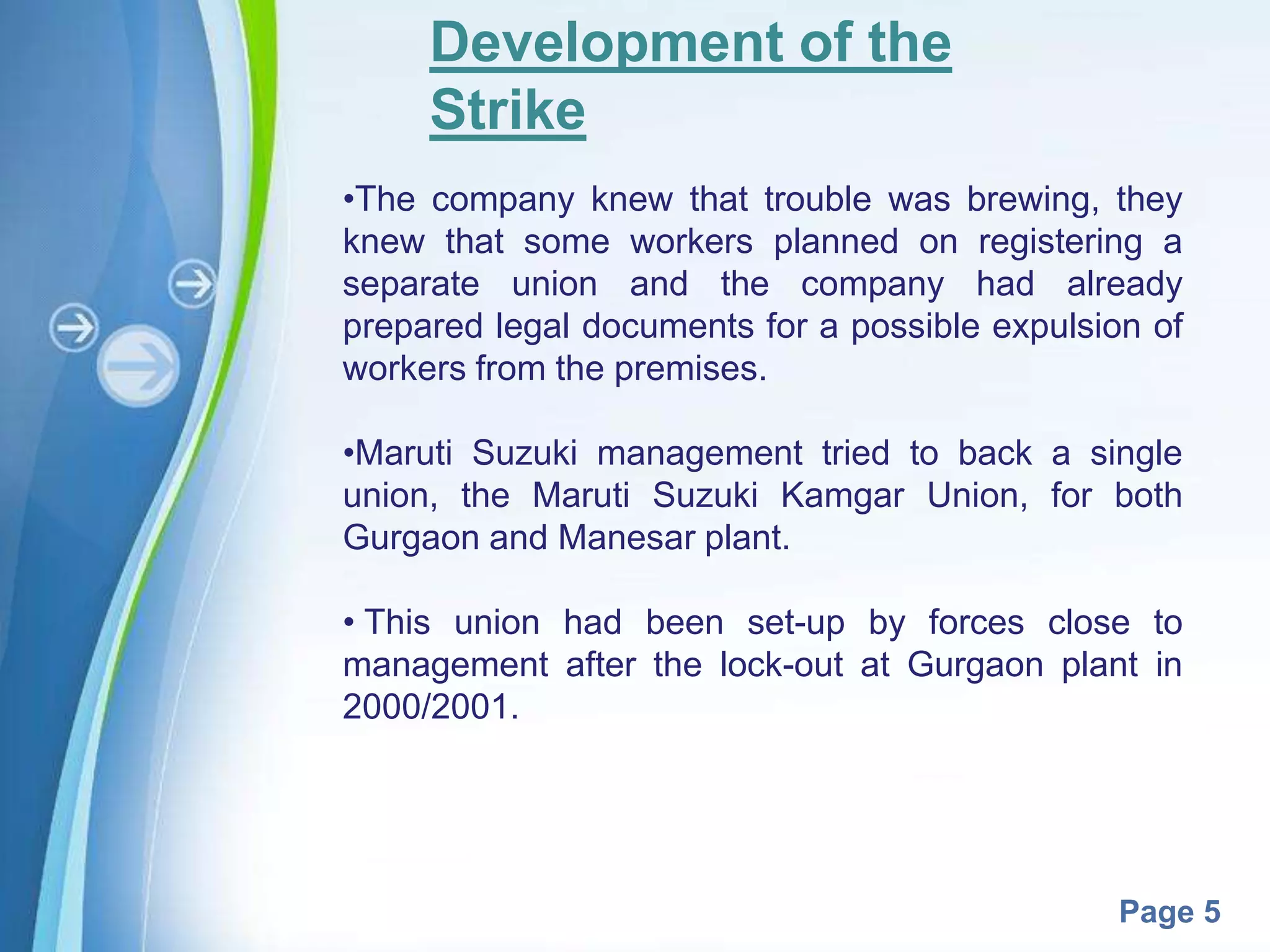 Manesar Plant Issue | PPT