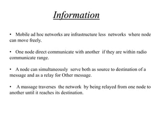 Manet | PPTX | Computer Networking | Computing
