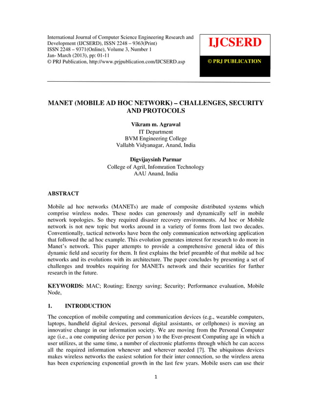 Manet mobile ad hoc network – challenges, security and protocols-2 | PDF