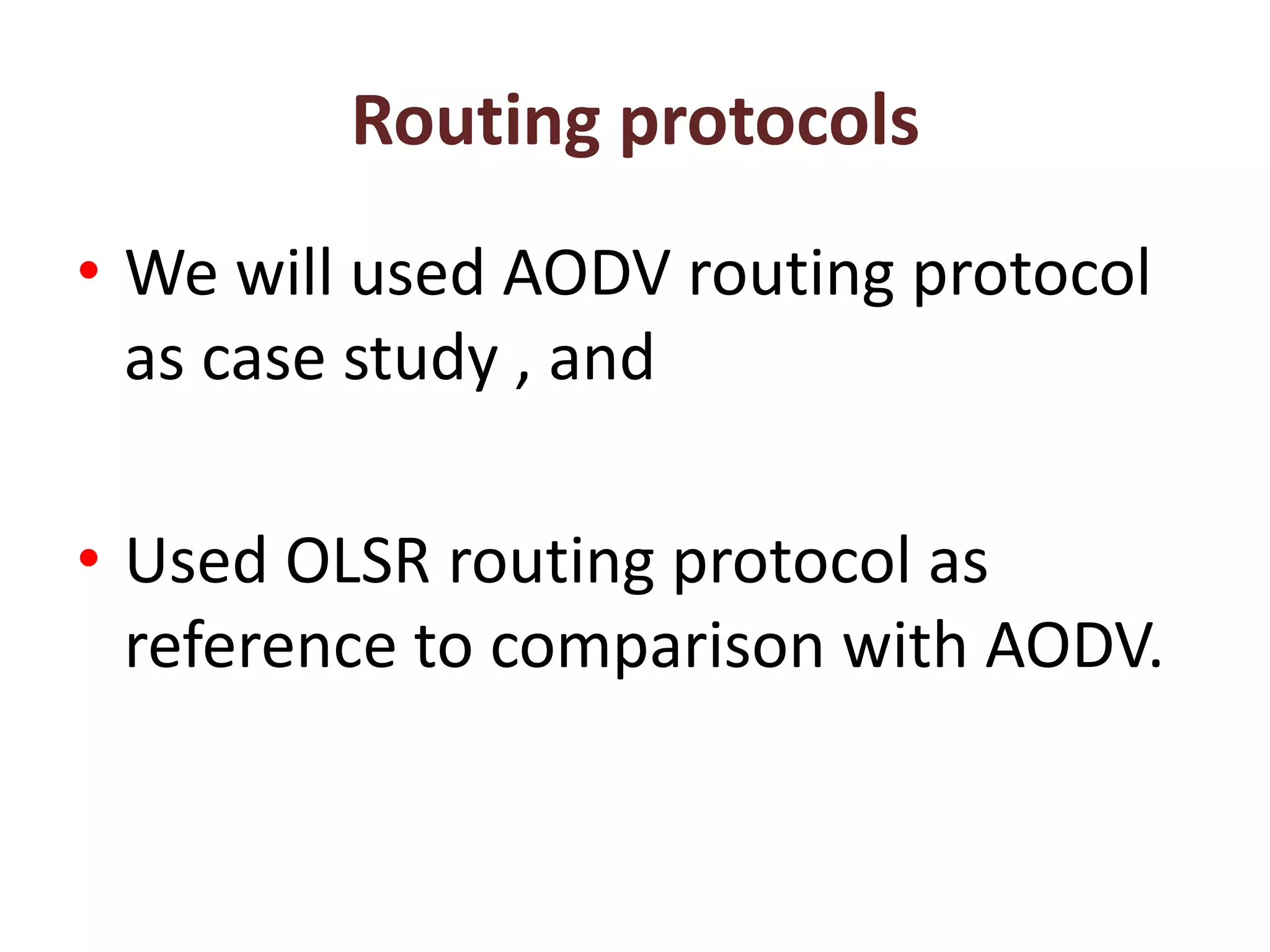 MANET Routing Protocols , a case study | PPTX