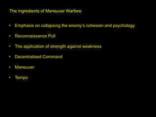 Maneuver Warfare (the Maneuverist Approach), by Professor Joel Hayward ...