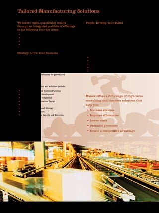 Manex Corporate Overview | PDF | Manufacturing Industry | Industries