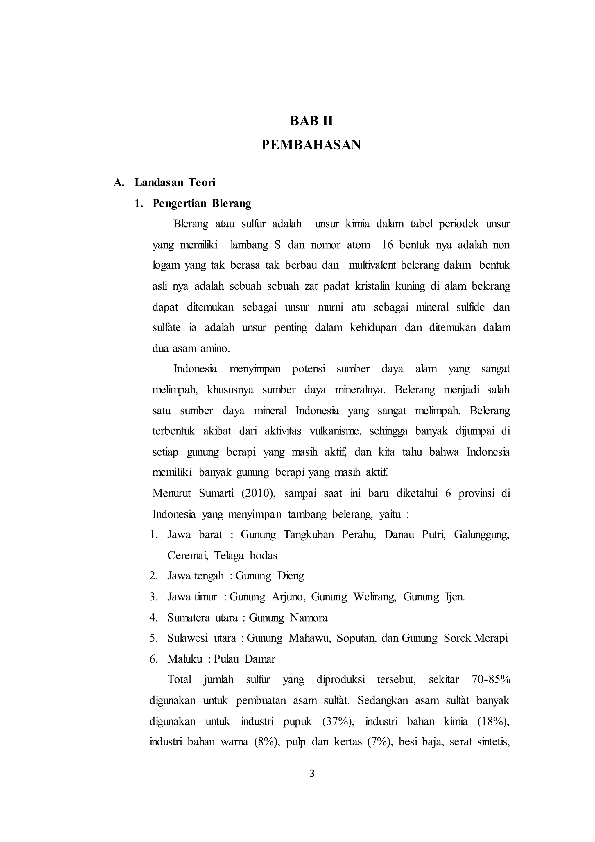 Manfaat Belerang di gunung tangkuban perahu | DOCX