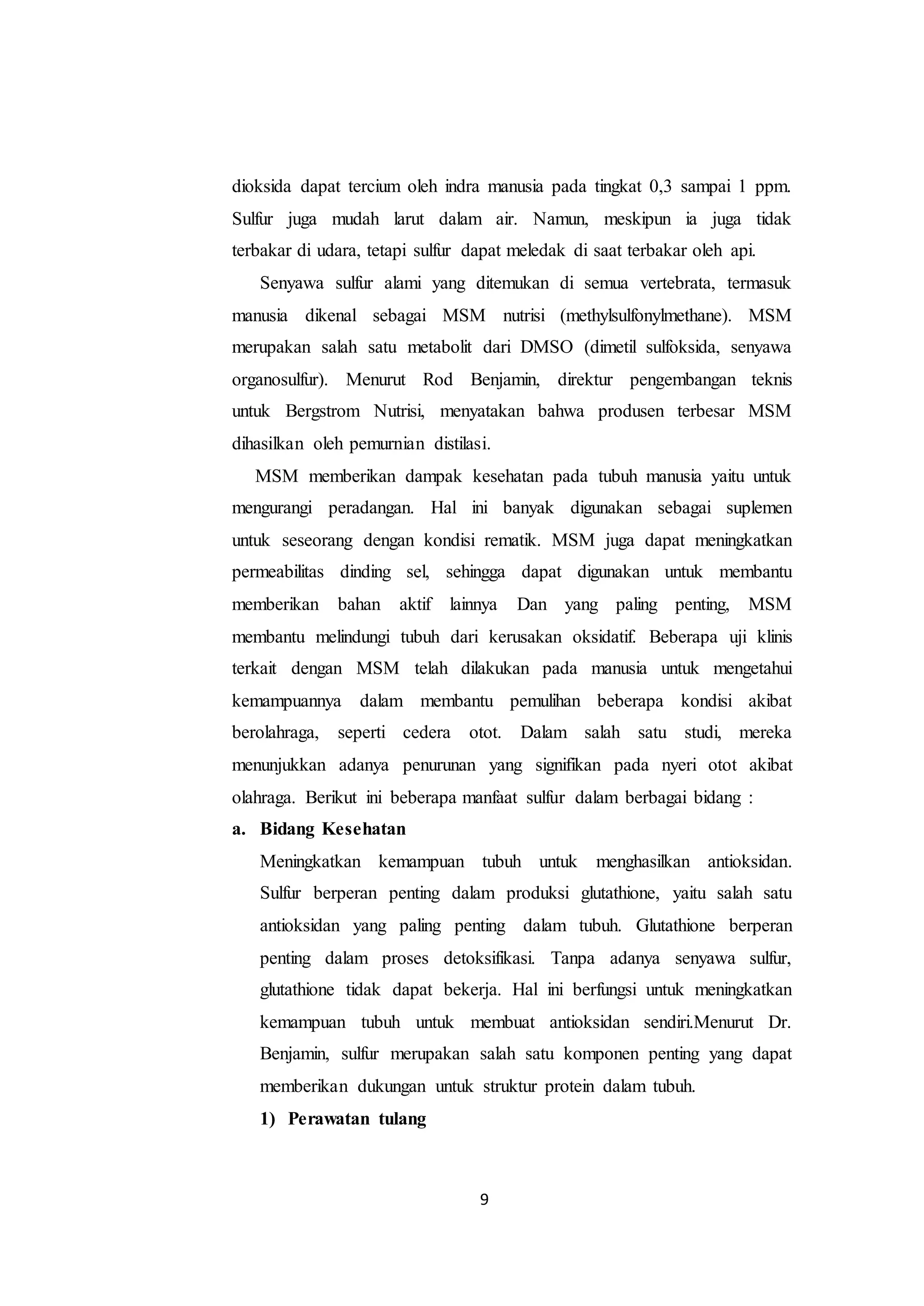 Manfaat Belerang di gunung tangkuban perahu | DOCX