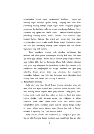 Manfaat Belerang di gunung tangkuban perahu | DOCX