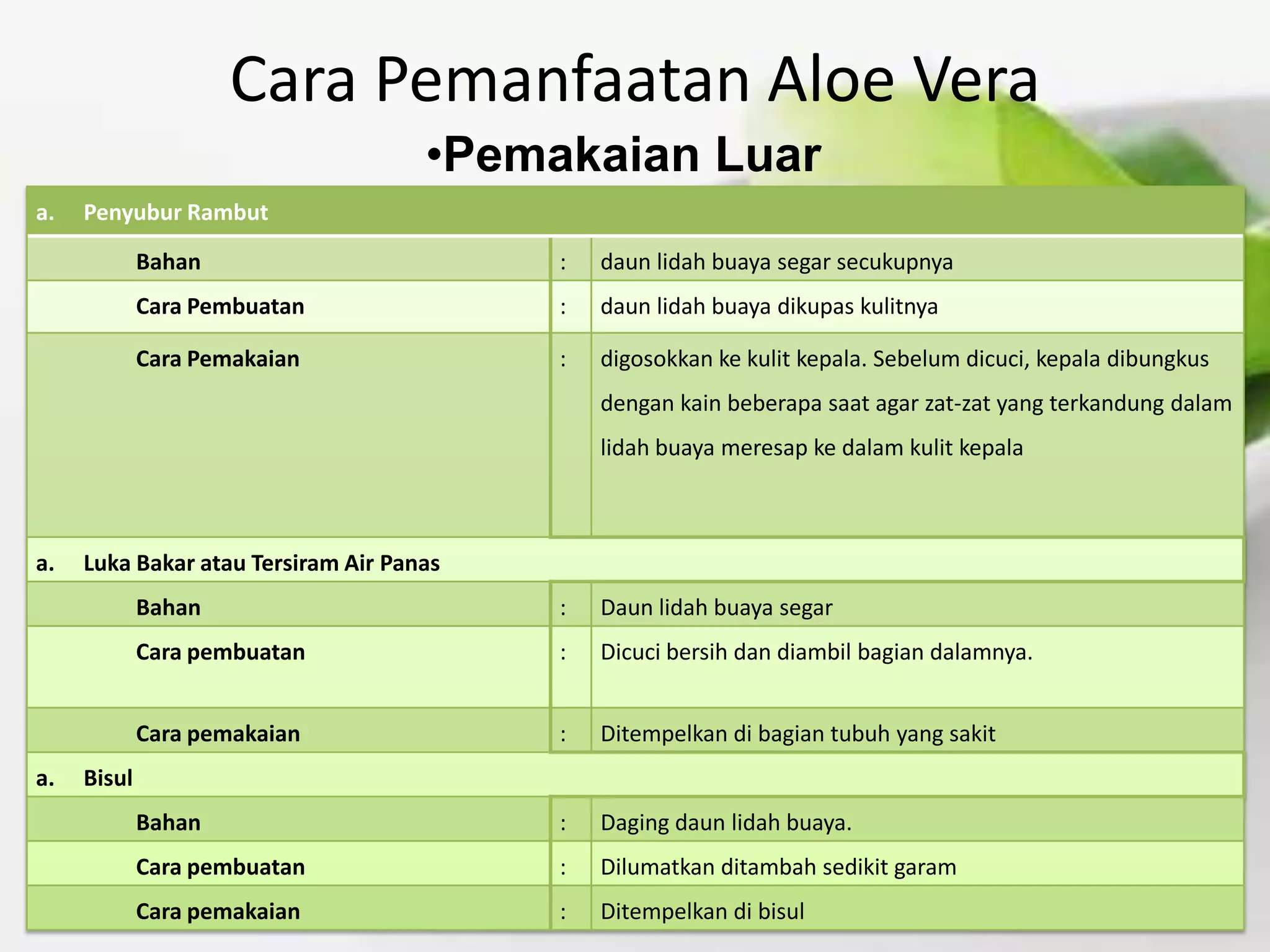 Manfaat Aloe Vera untuk Manusia Beserta Zat yang dikandungnya | PPTX