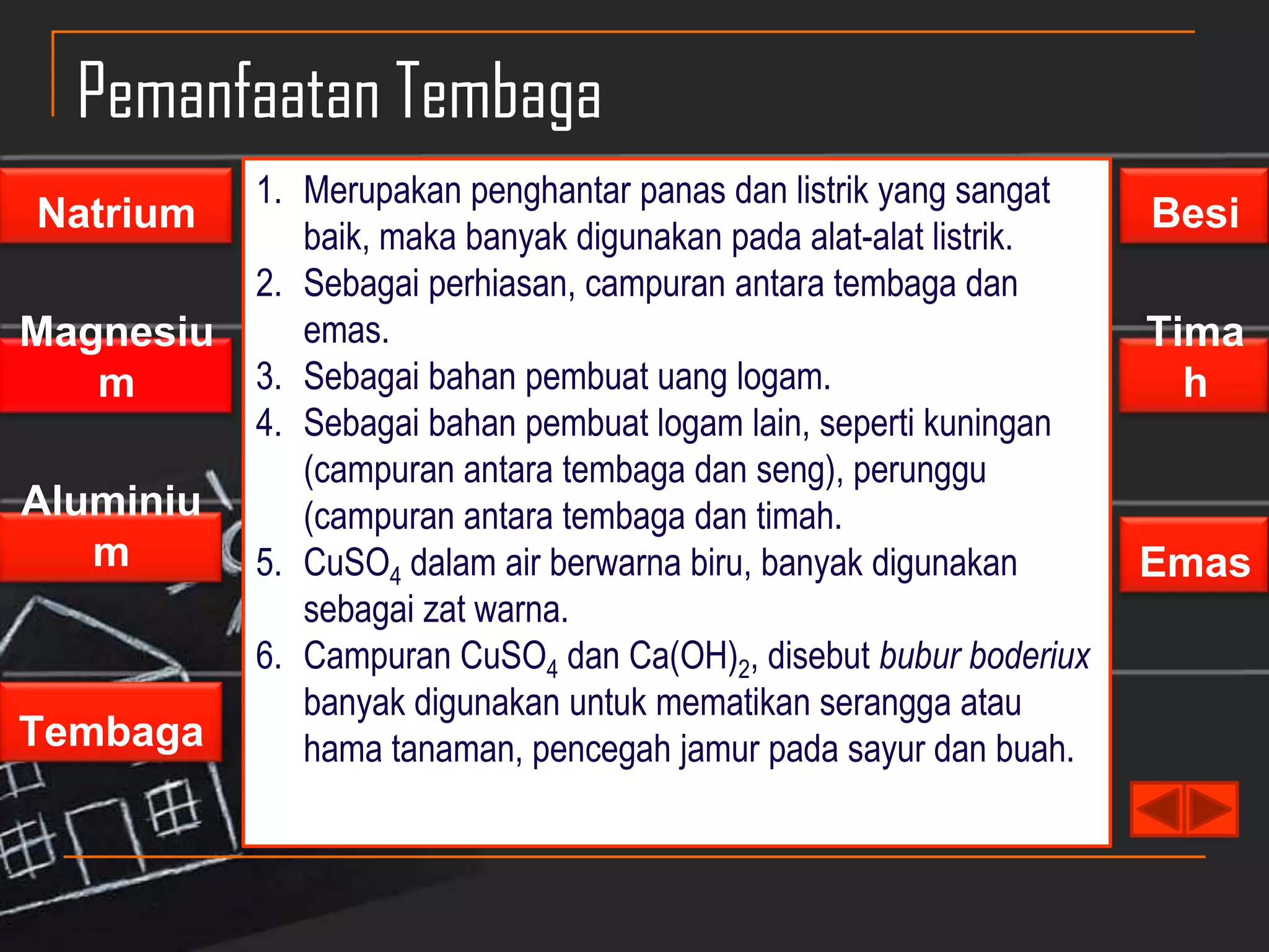 Manfaat berbagai unsur logam dan senyawanya | PPT