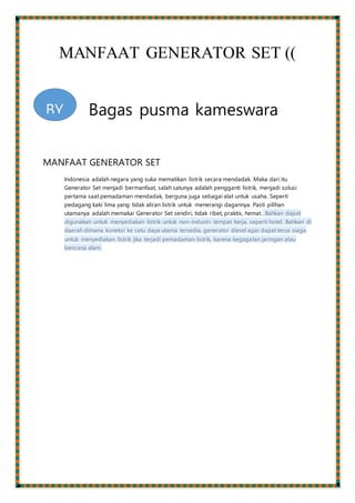 Manfaat generator set | DOCX