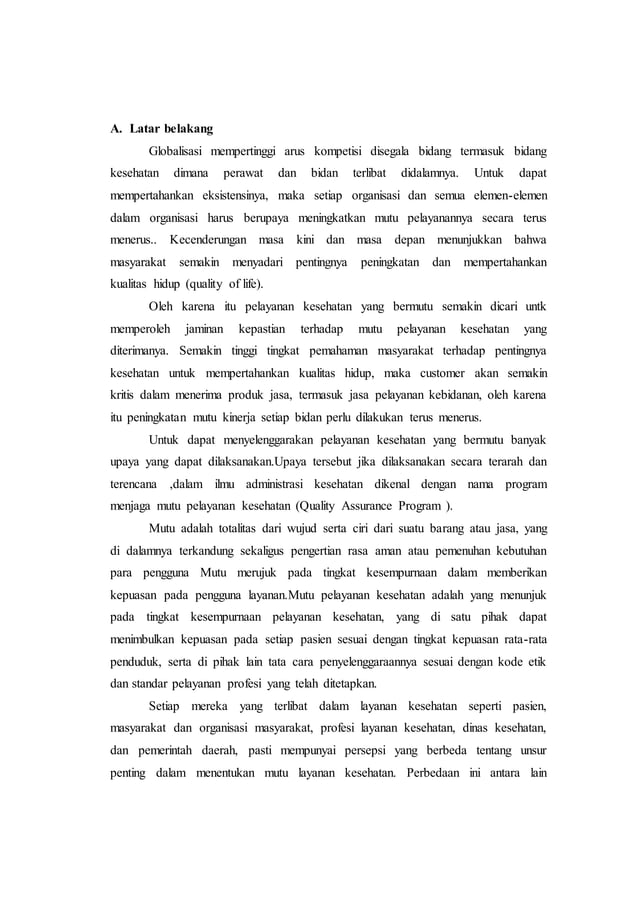 Manfaat program jaminan mutu | PDF