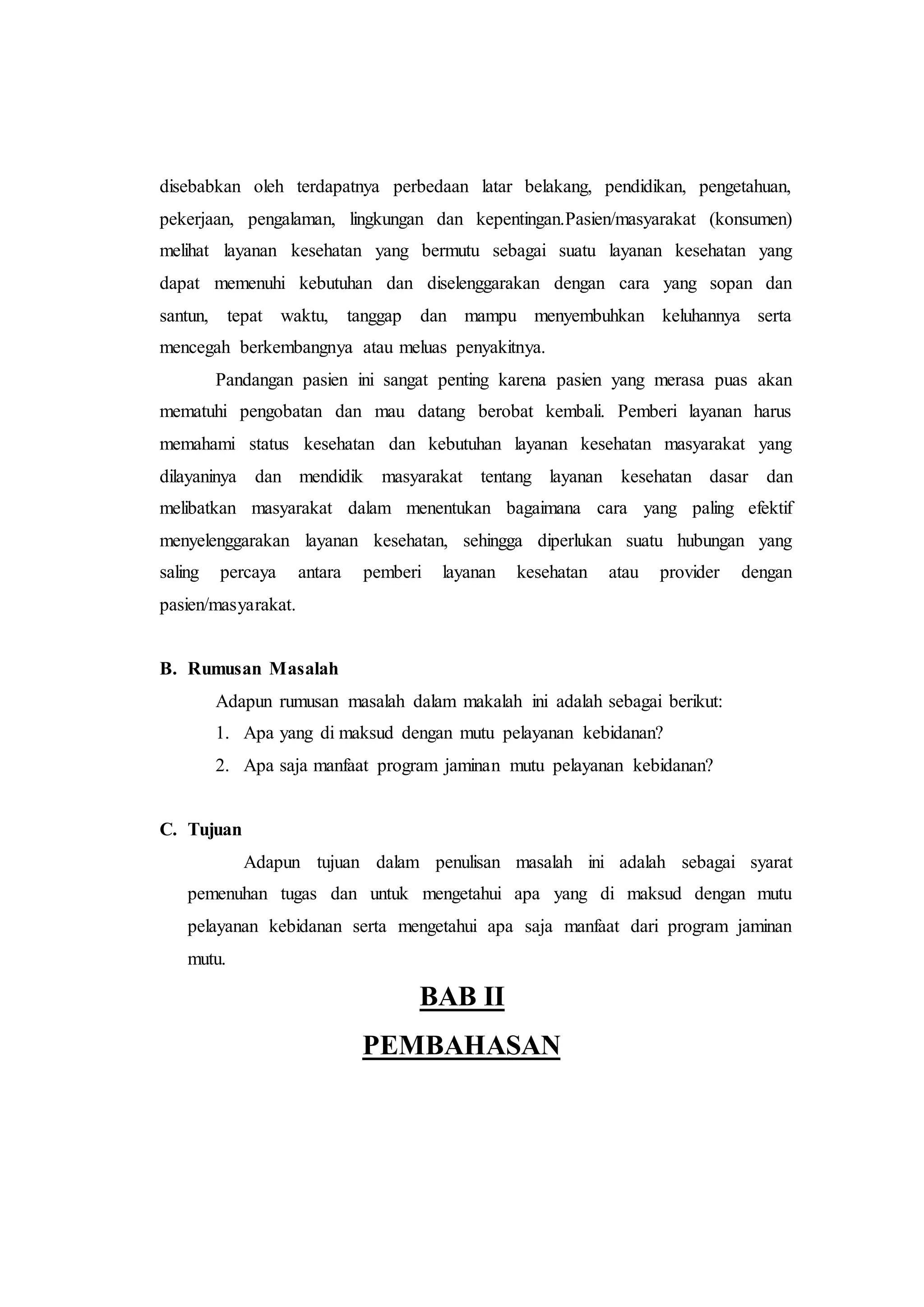 Manfaat program jaminan mutu | PDF