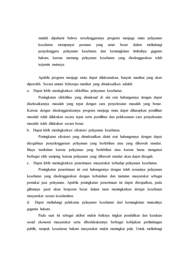 Manfaat program jaminan mutu | PDF