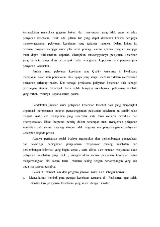 Manfaat program jaminan mutu | PDF