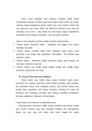 Manfaat program jaminan mutu | PDF