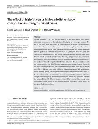 The effect of high-fat versus high-carb diet on body composition in ...