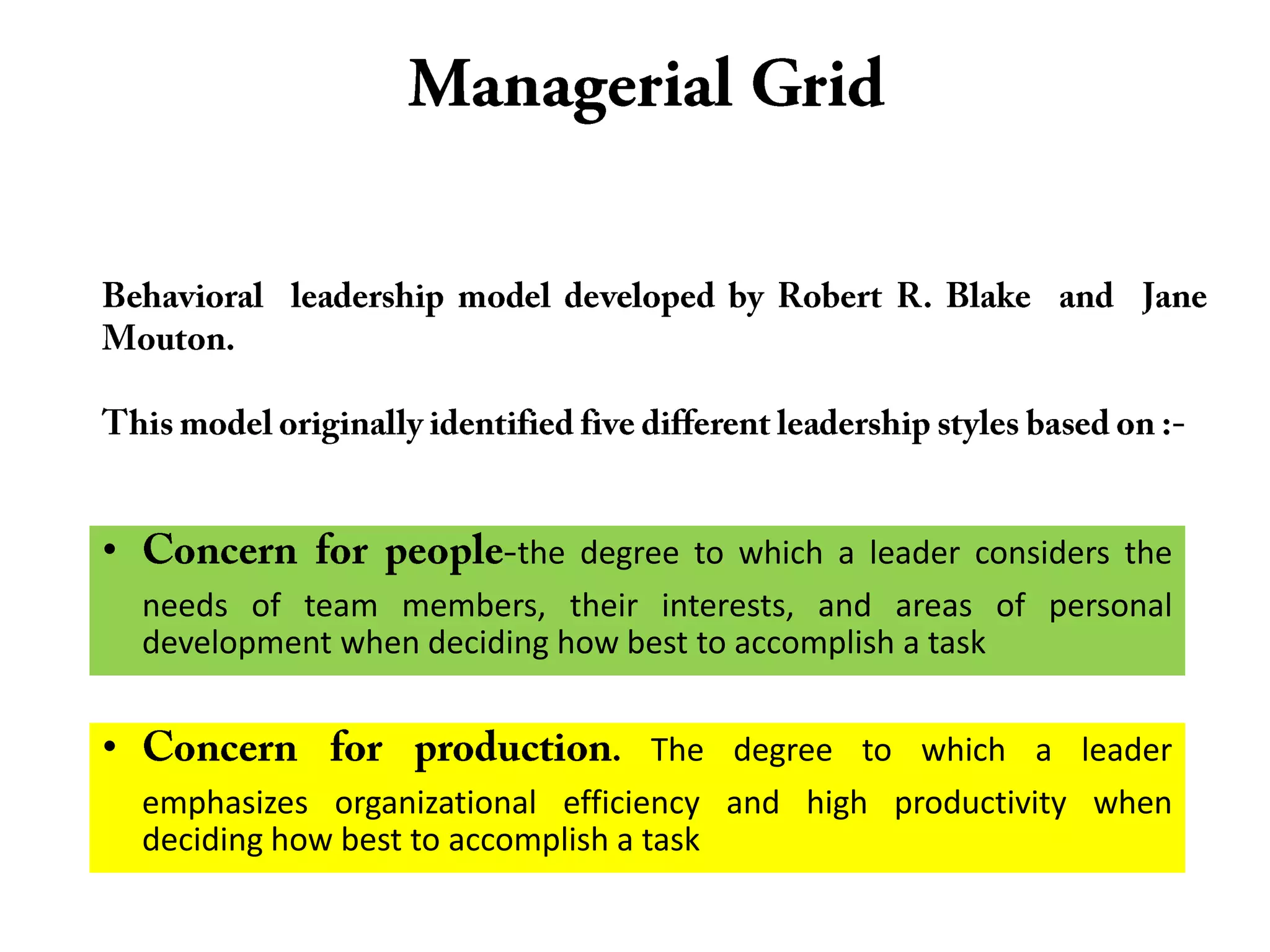 Managerial Grid - Blake & Mouton | PPTX