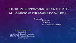 Company - Definition and explain the types of company as per income tax ...