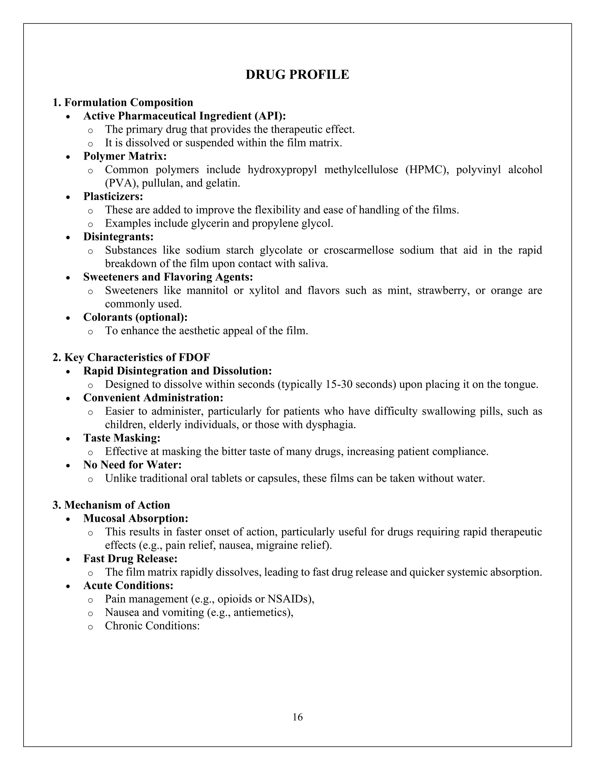 FAST DISSOLUTION ORAL FILM A COMPREHENSIVE REVIEW | PDF