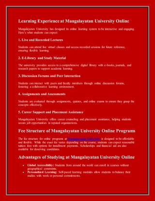 Mangalayatan University Online Education | PDF