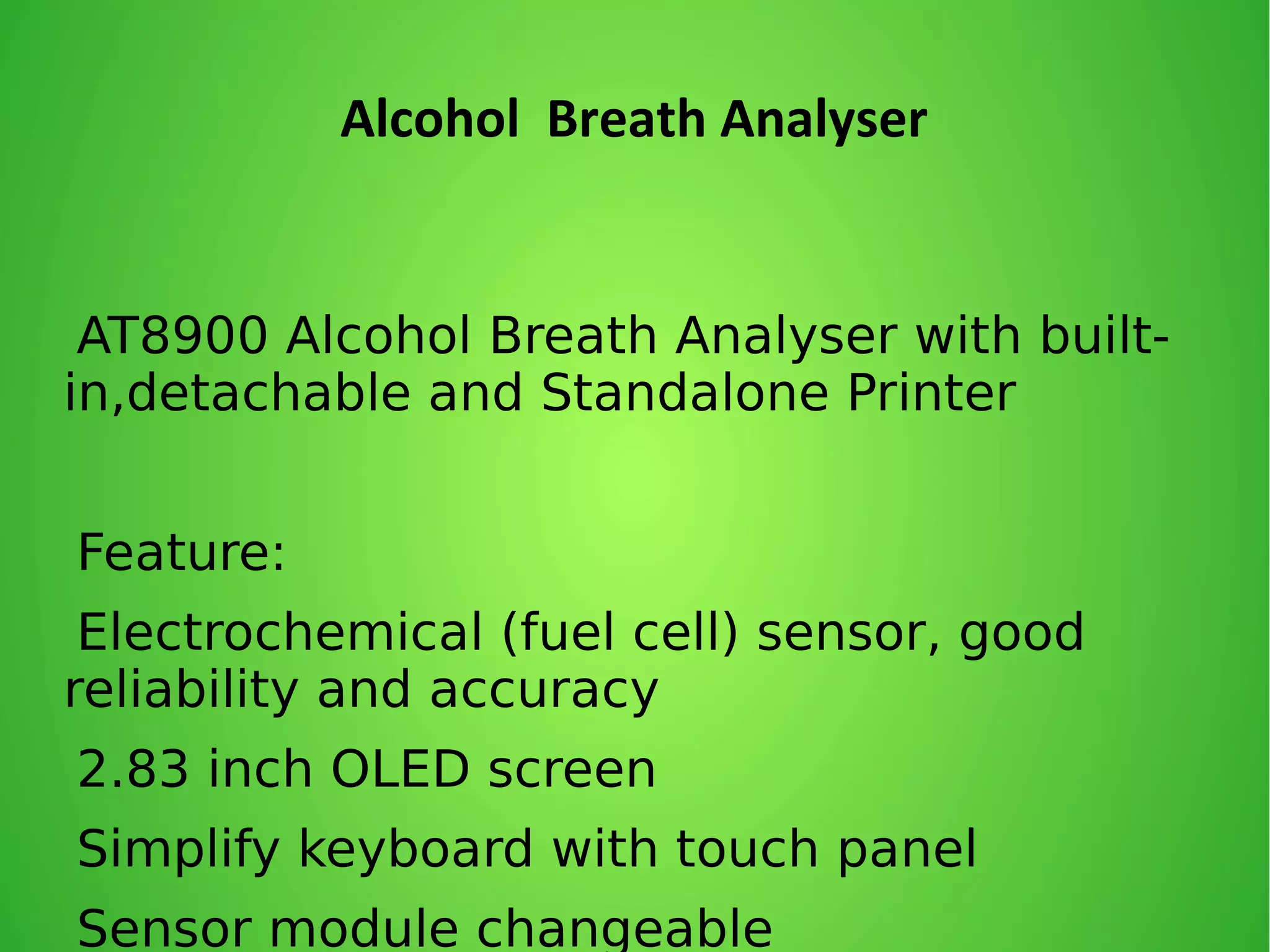 Alcohol Breath Analyser | PPT